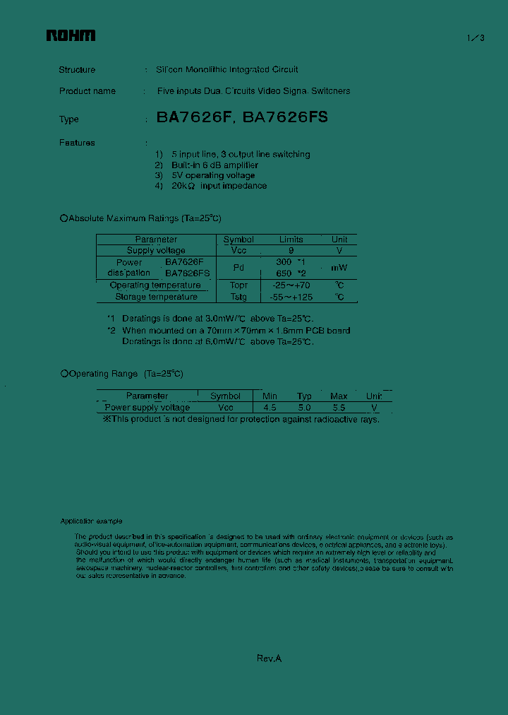 BA7626FS_1147564.PDF Datasheet Download --- IC-ON-LINE
