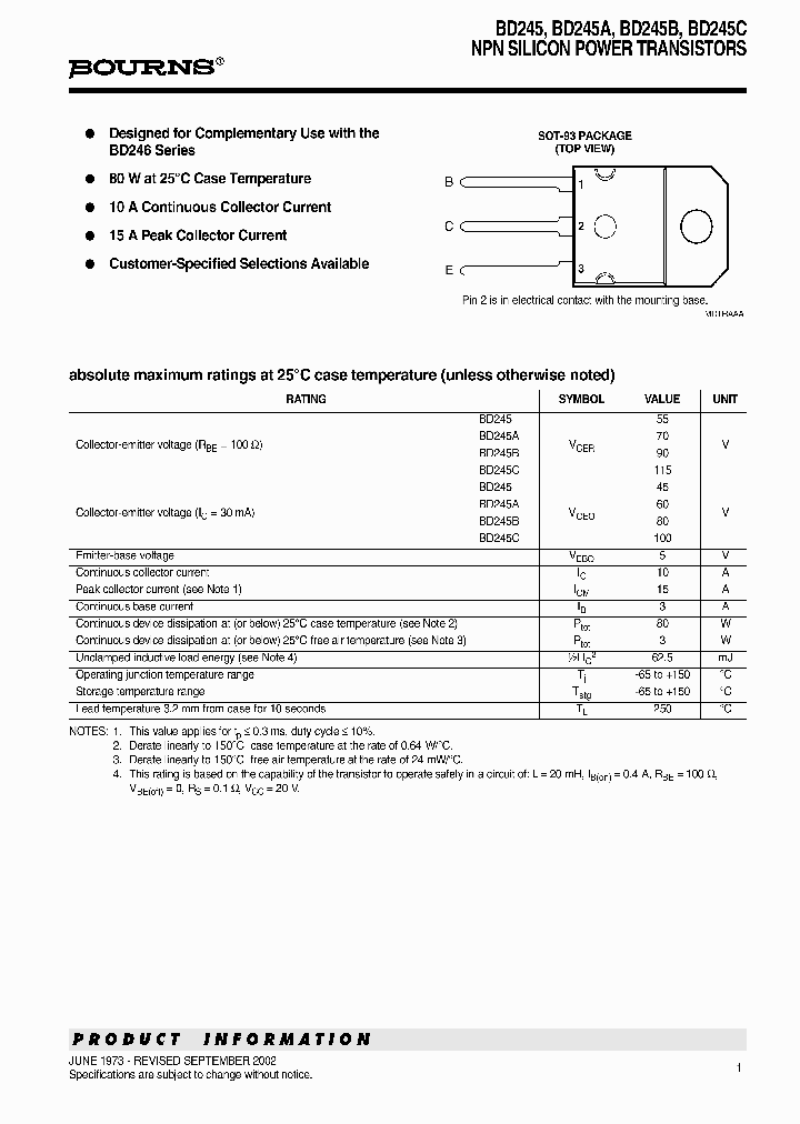 BD245C_1218652.PDF Datasheet Download --- IC-ON-LINE
