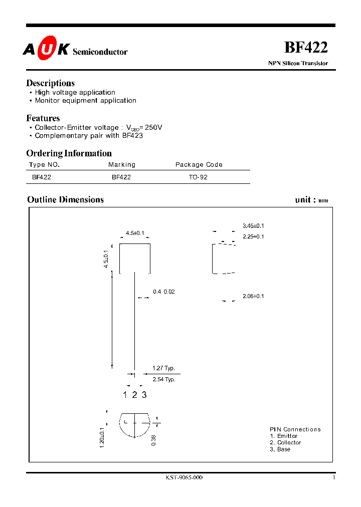 BF422_1128295.PDF Datasheet Download --- IC-ON-LINE
