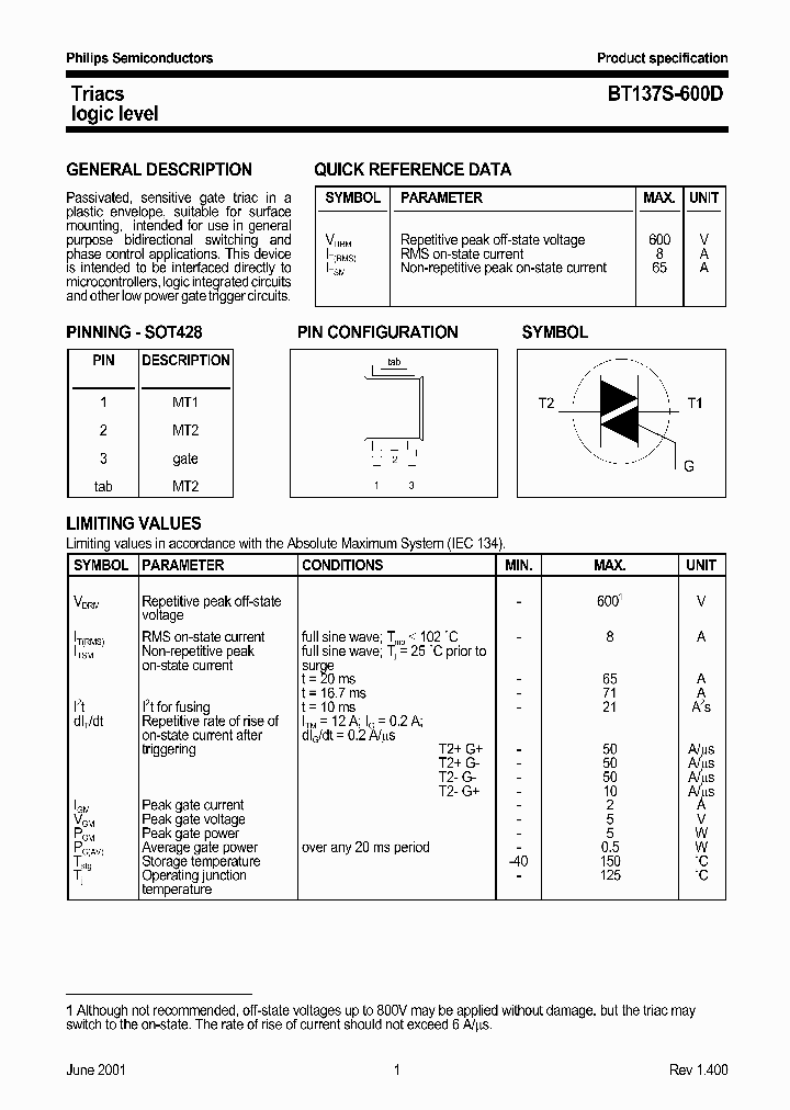 BT137S-600D_1220947.PDF Datasheet Download --- IC-ON-LINE