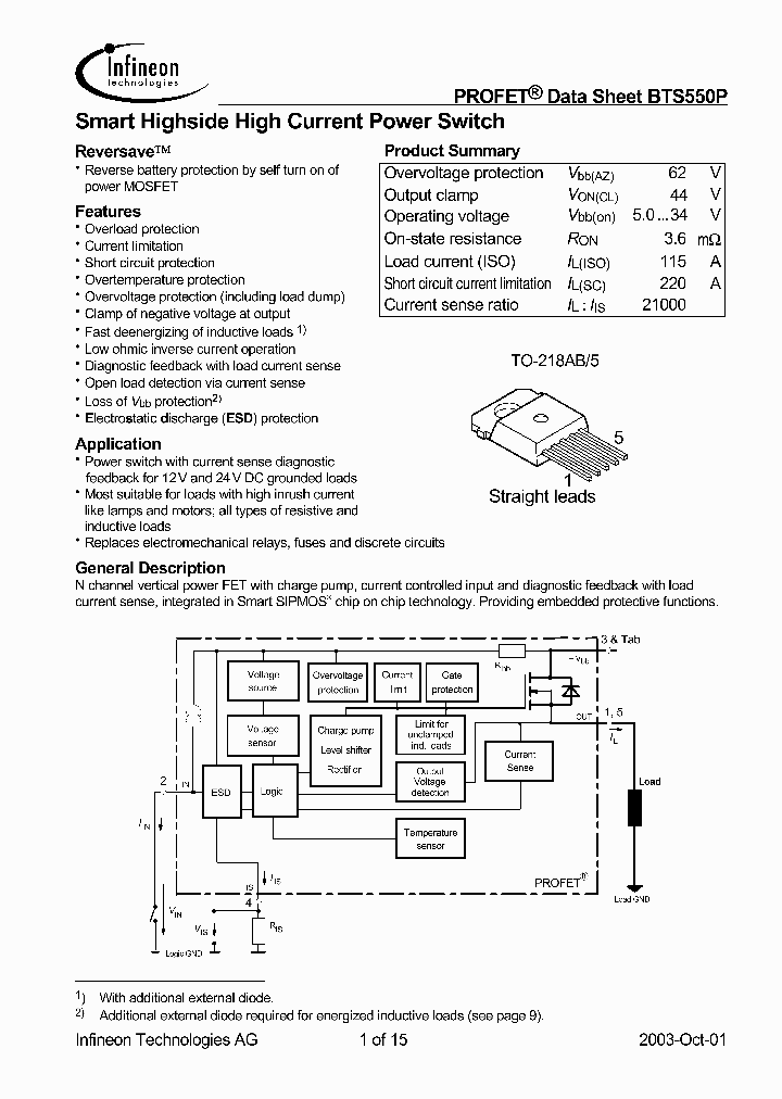 BTS550P_1182770.PDF Datasheet Download --- IC-ON-LINE