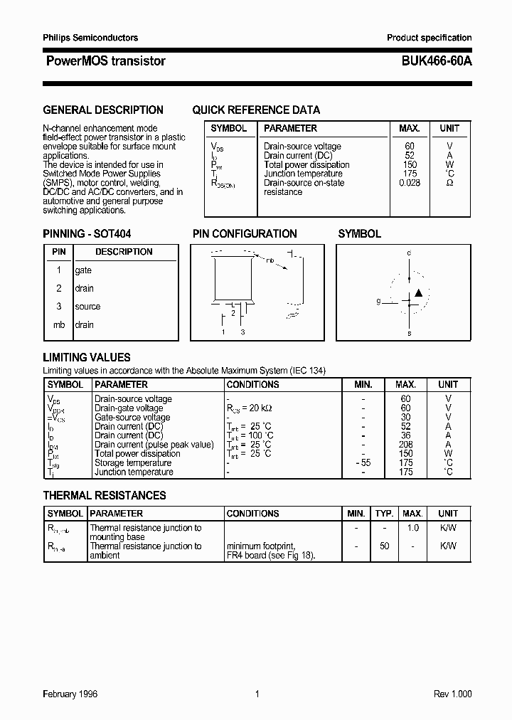 BUK466-60A_1060528.PDF Datasheet Download --- IC-ON-LINE