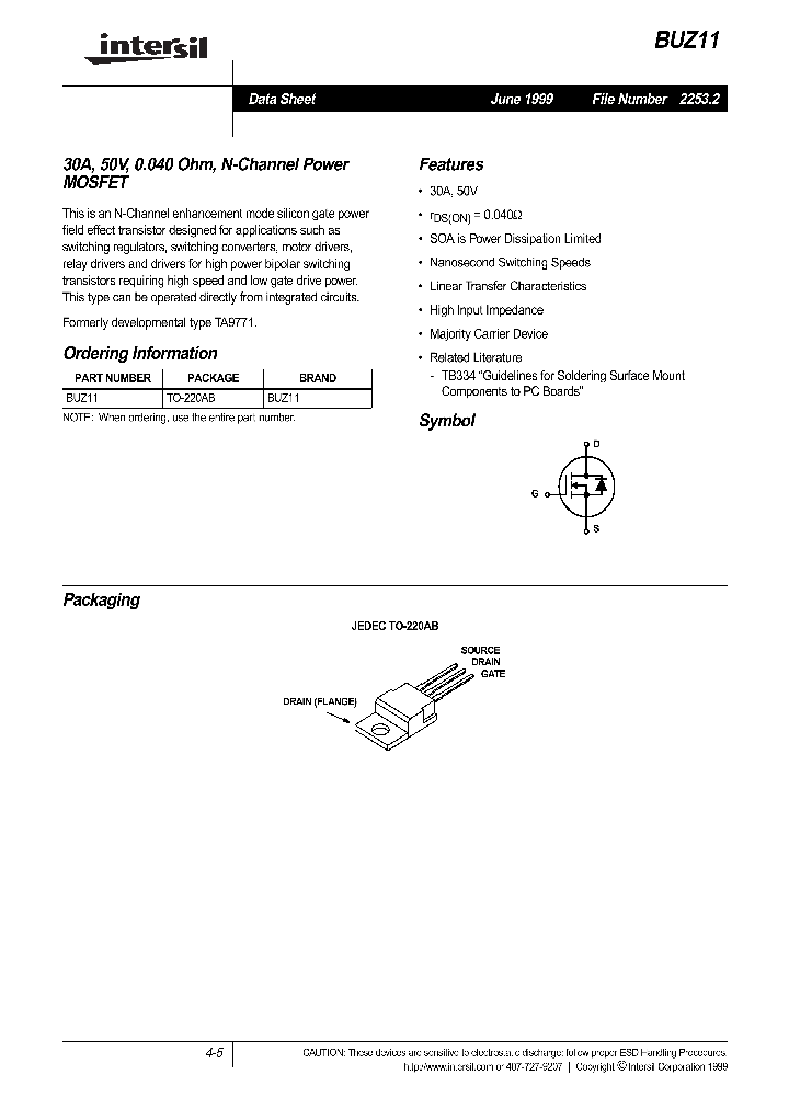 BUZ11_1156893.PDF Datasheet Download --- IC-ON-LINE