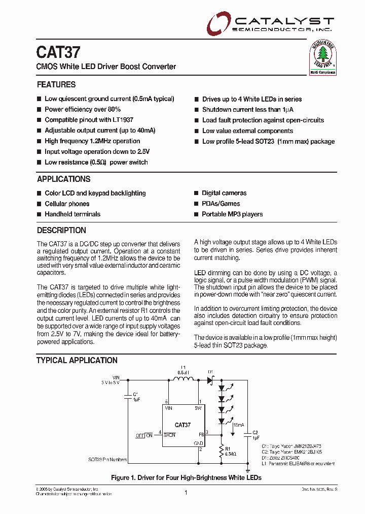 CAT3705_1224121.PDF Datasheet Download --- IC-ON-LINE