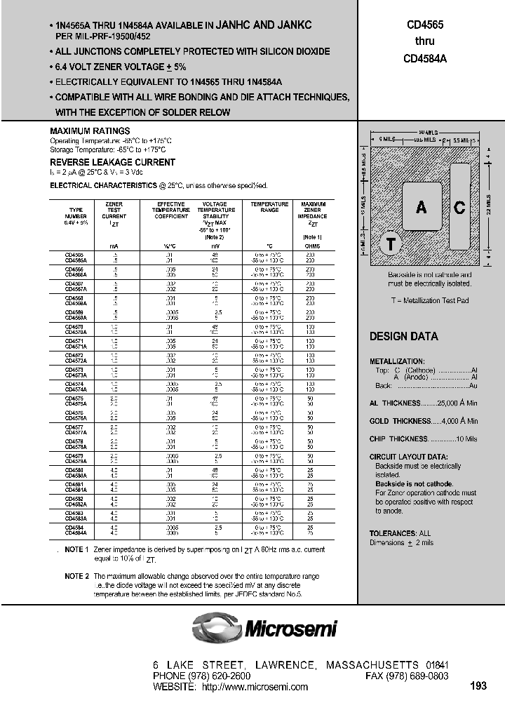 CD4565_1014243.PDF Datasheet Download --- IC-ON-LINE