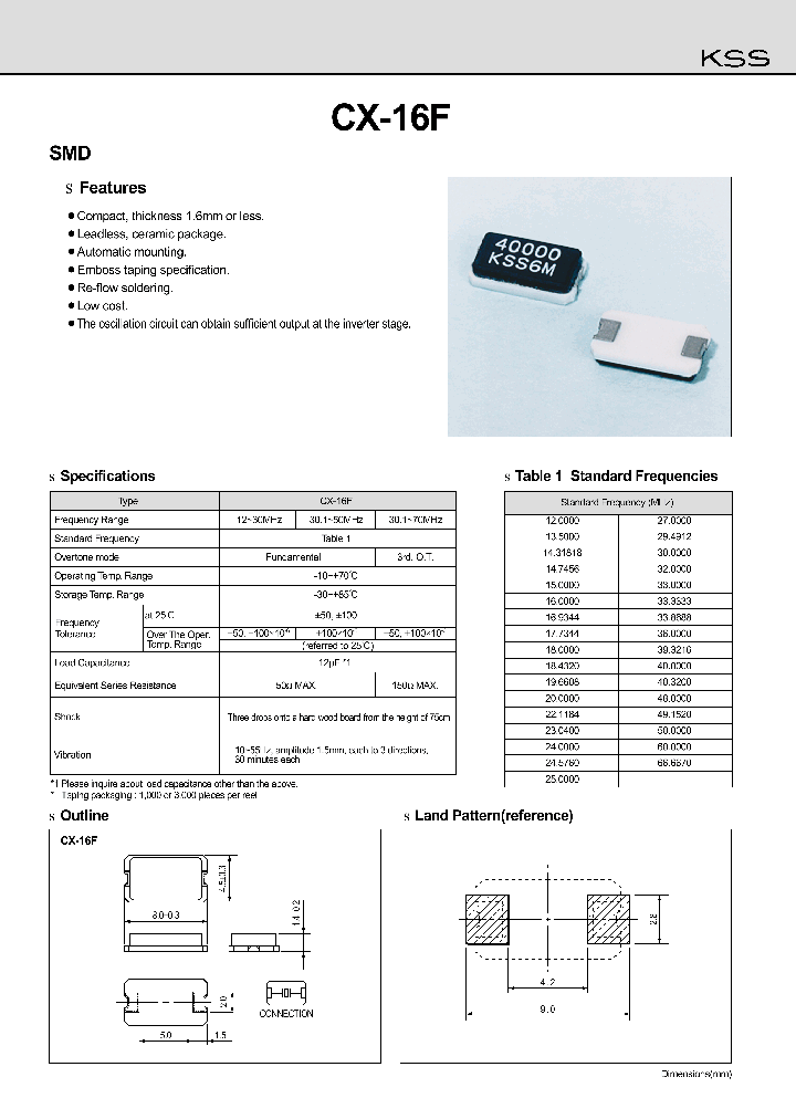CX-16F_1229463.PDF Datasheet Download --- IC-ON-LINE