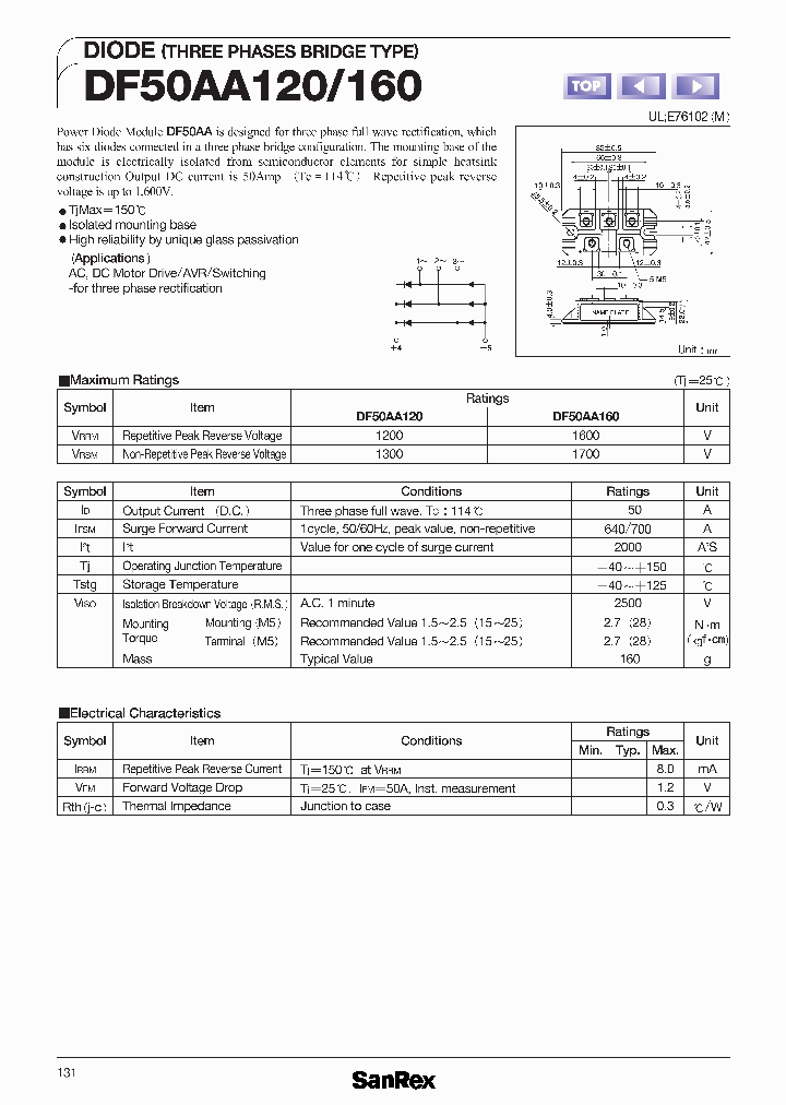 DF50AA160_1232316.PDF Datasheet Download --- IC-ON-LINE