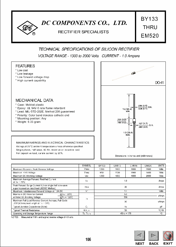 EM520_1236967.PDF Datasheet Download --- IC-ON-LINE