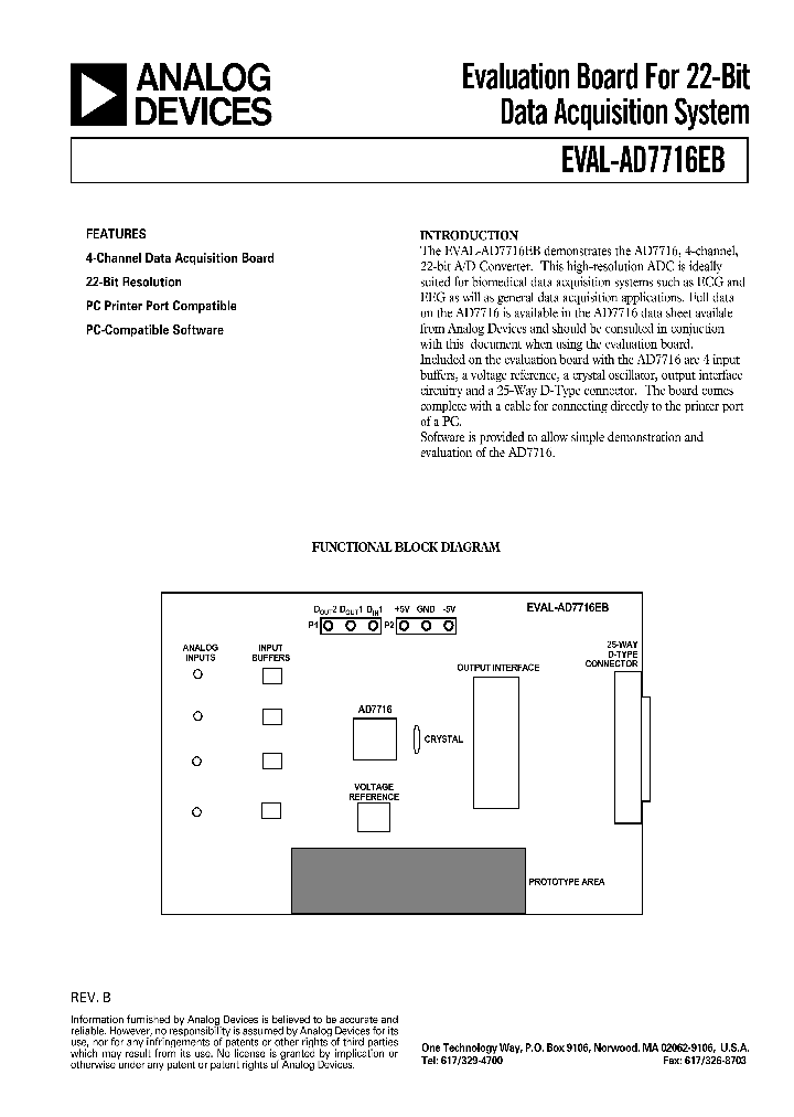 Eval Ad7716eb 1238212 Pdf Datasheet Download Ic On Line