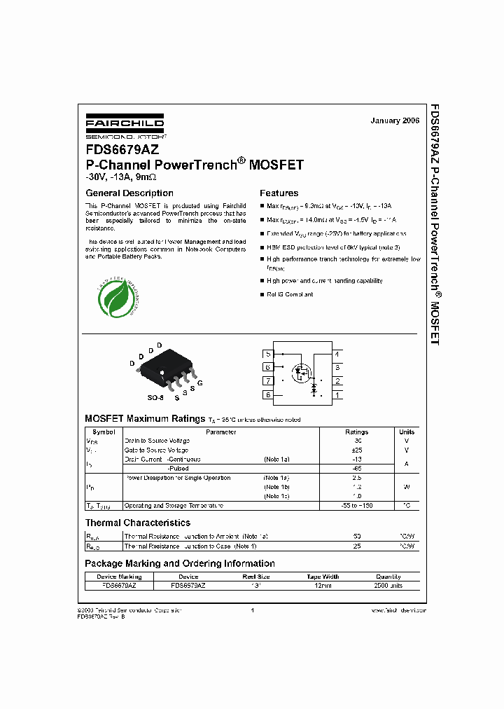 FDS6679AZ_1147041.PDF Datasheet Download --- IC-ON-LINE