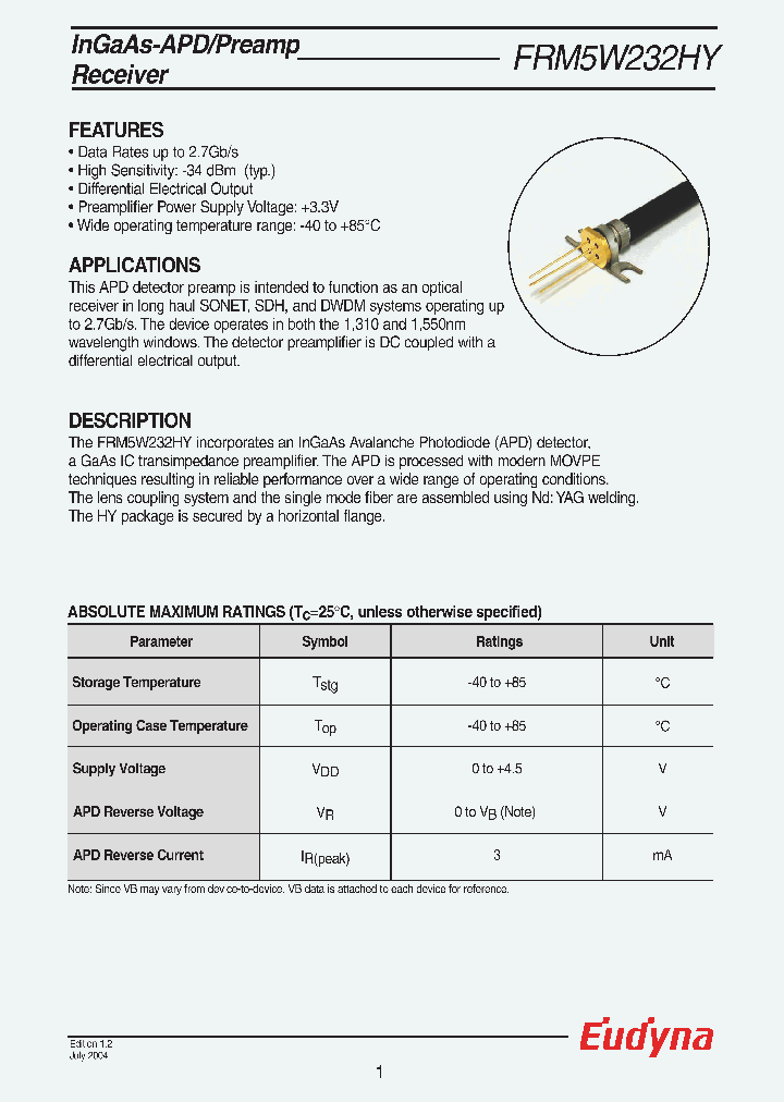 FRM5W232HY_1184376.PDF Datasheet Download --- IC-ON-LINE