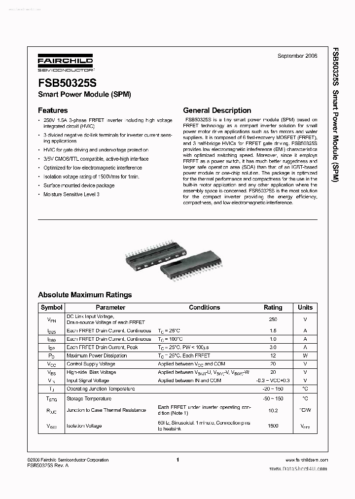 FSB50325S_1242832.PDF Datasheet Download --- IC-ON-LINE