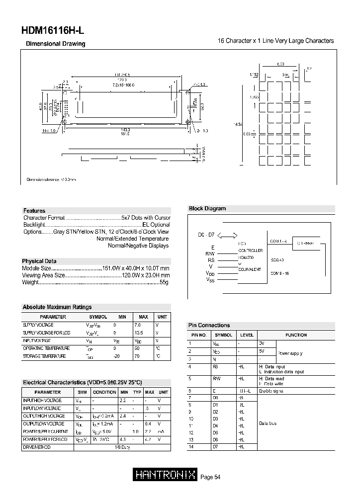 HDM16116H-L_1097135.PDF Datasheet Download --- IC-ON-LINE
