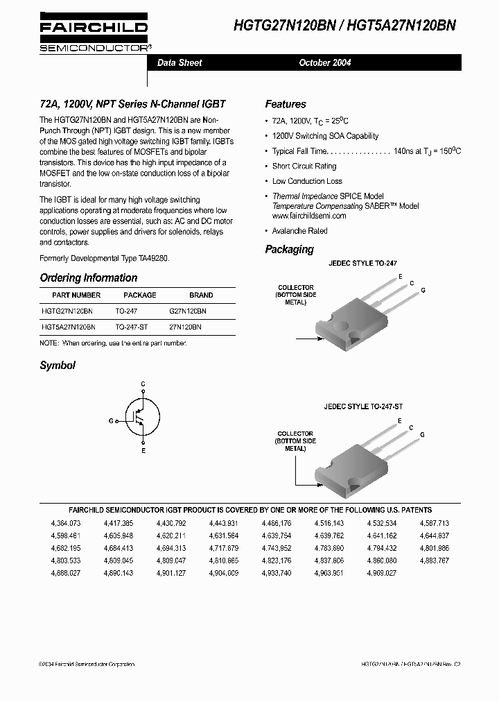 HGTG27N120BN04_1249519.PDF Datasheet Download --- IC-ON-LINE