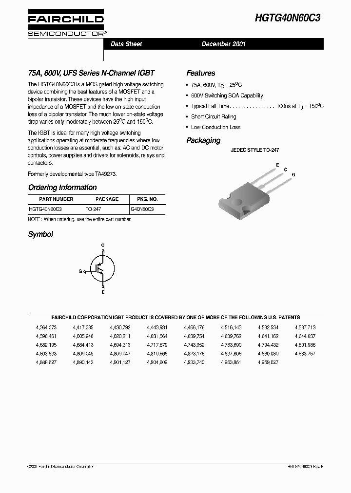 HGTG40N60C3_1249543.PDF Datasheet Download --- IC-ON-LINE