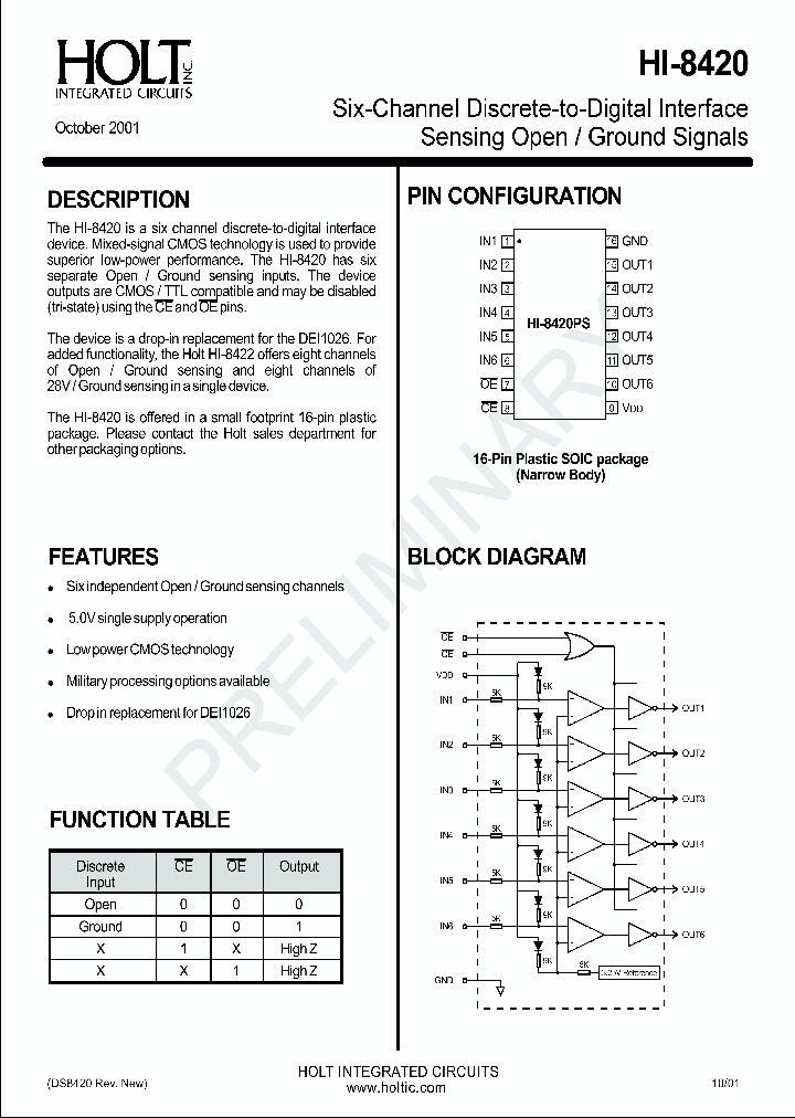 HI-8420PSI_1117574.PDF Datasheet Download --- IC-ON-LINE