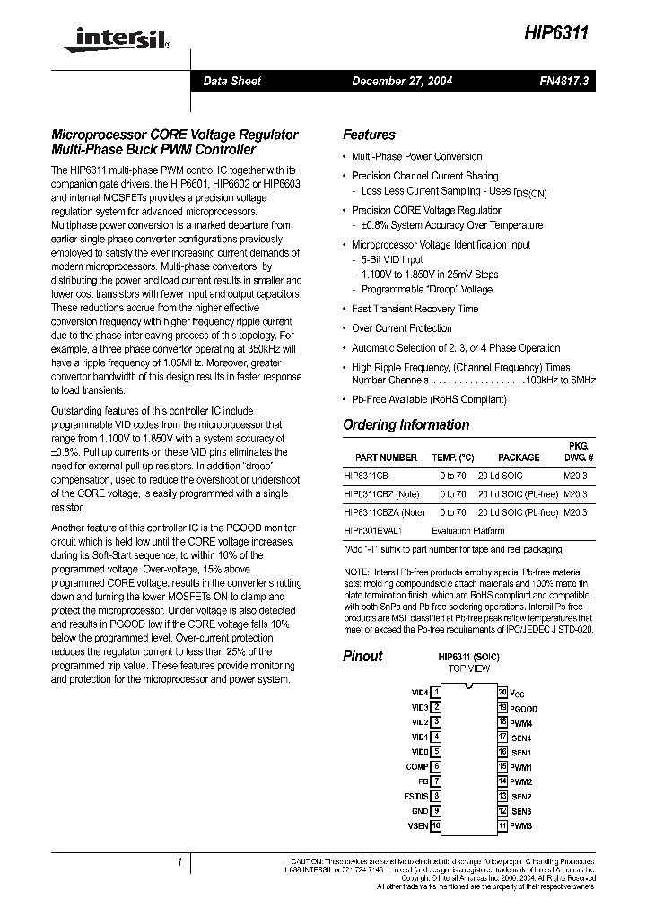 HIP631104_720729.PDF Datasheet Download --- IC-ON-LINE