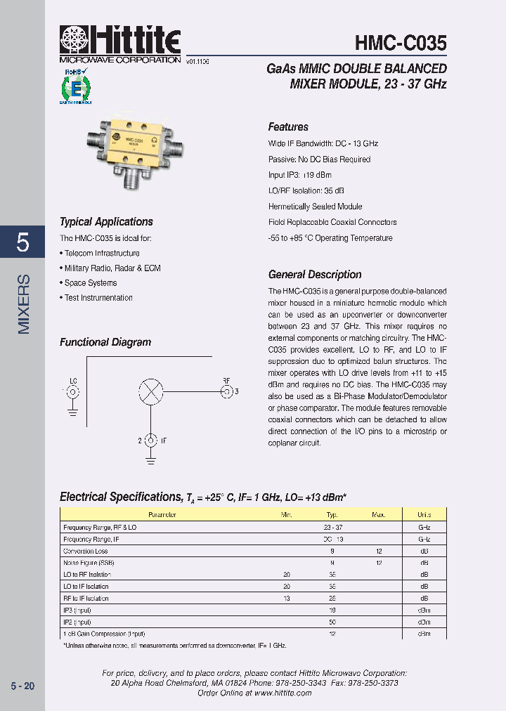 HMC-C035_1250717.PDF Datasheet Download --- IC-ON-LINE