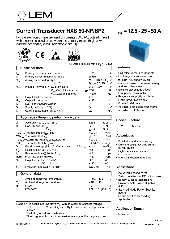 HXS50-SP2_701112.PDF Datasheet Download --- IC-ON-LINE