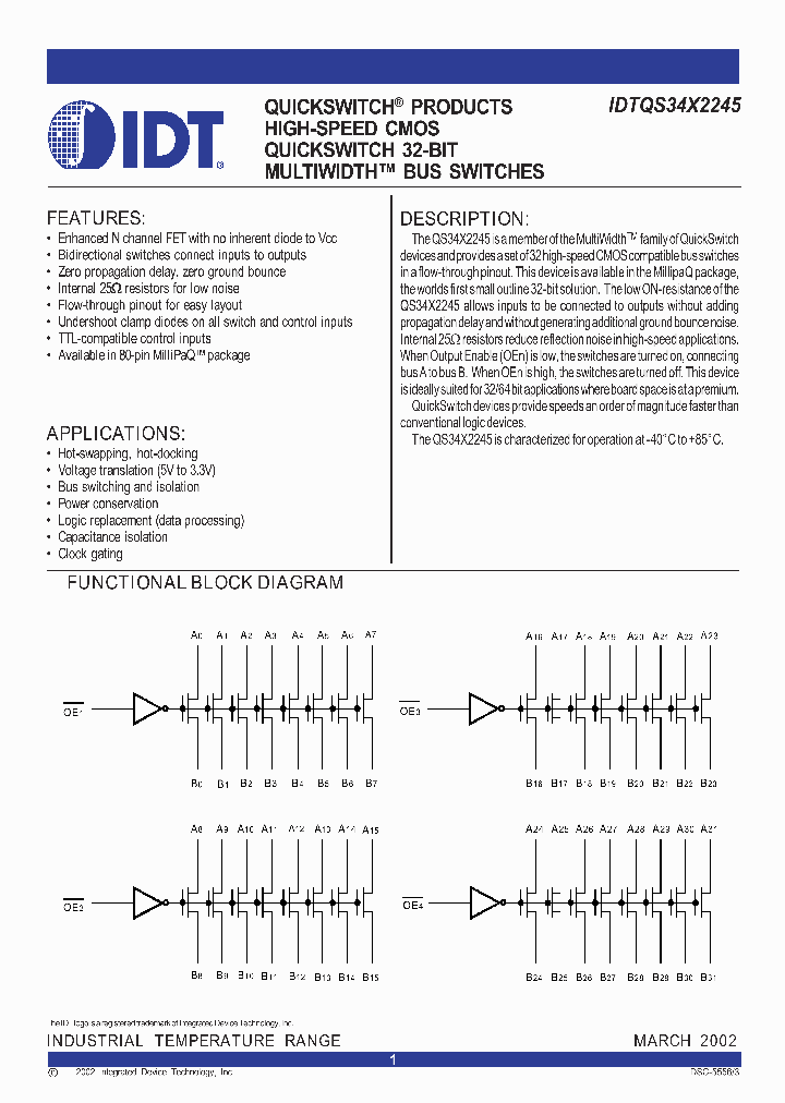 IDTQS34X2245Q3G_1254203.PDF Datasheet Download --- IC-ON-LINE