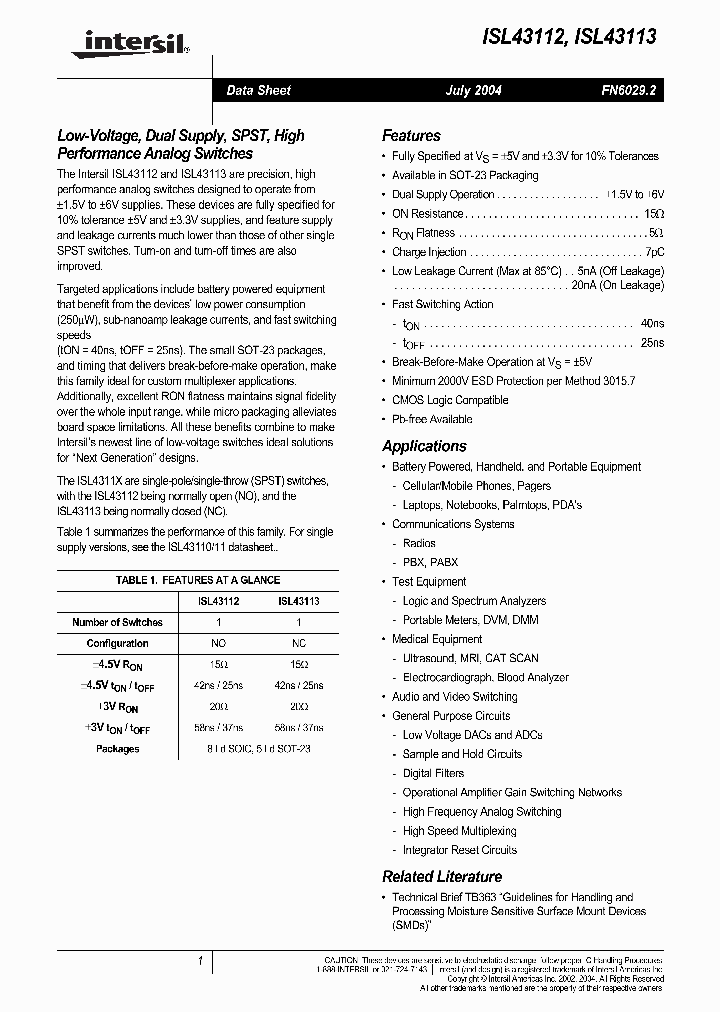 ISL4311204_719698.PDF Datasheet Download --- IC-ON-LINE