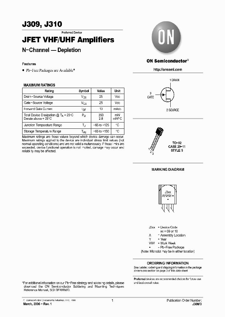 J310ZL1G_1258387.PDF Datasheet Download --- IC-ON-LINE