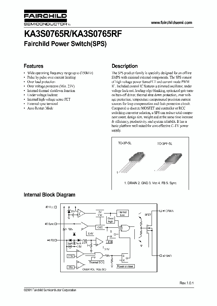 KA3S0765RF-YDTU_1259581.PDF Datasheet Download --- IC-ON-LINE