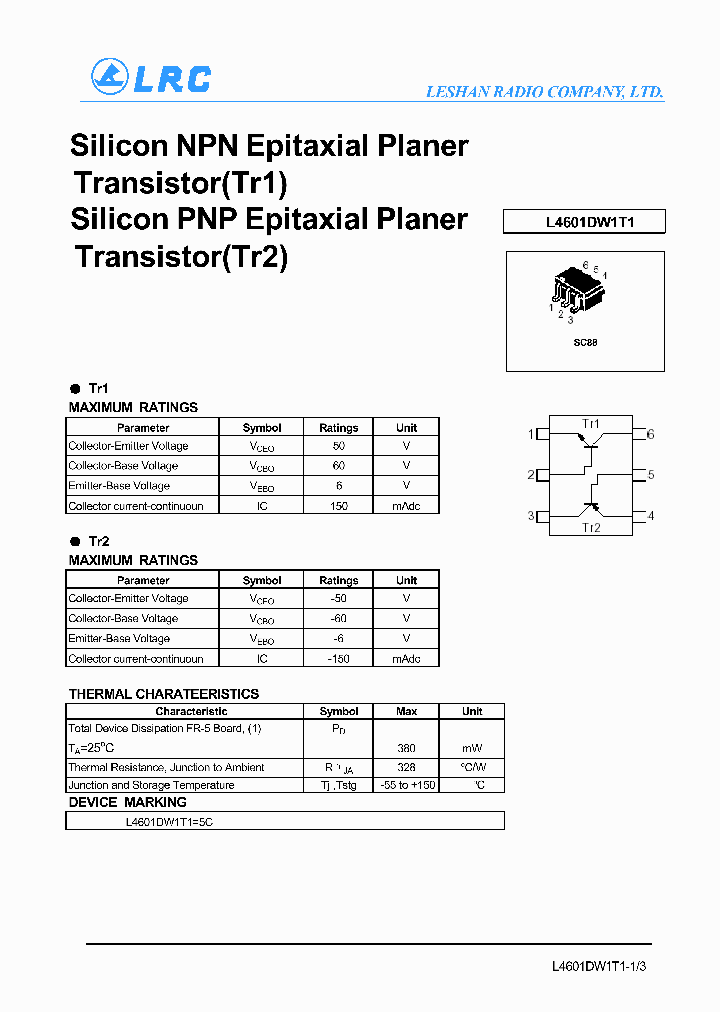 L4601DW1T1_1262180.PDF Datasheet Download --- IC-ON-LINE