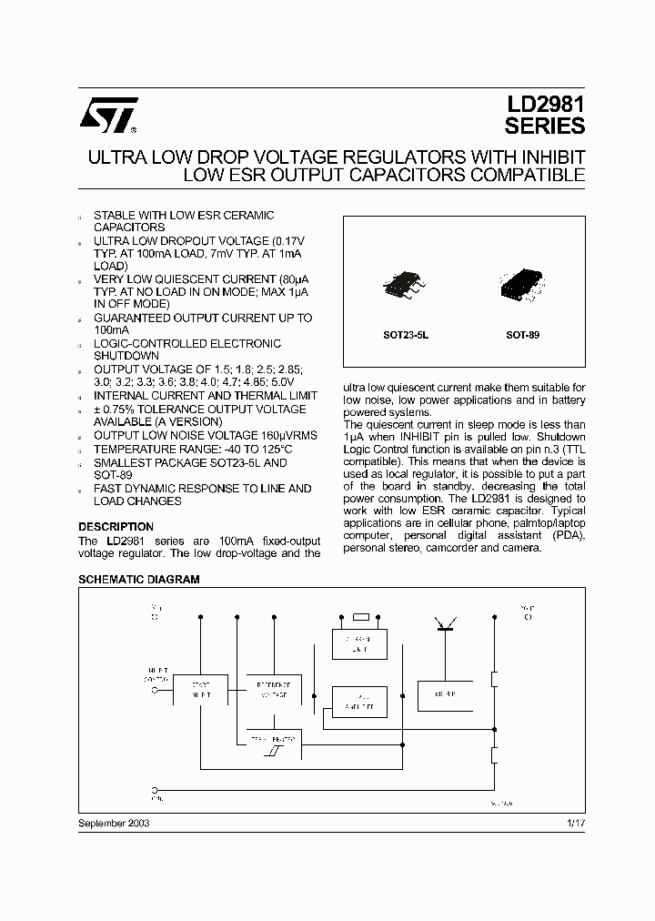 LD2981CU50TR_1264169.PDF Datasheet Download --- IC-ON-LINE