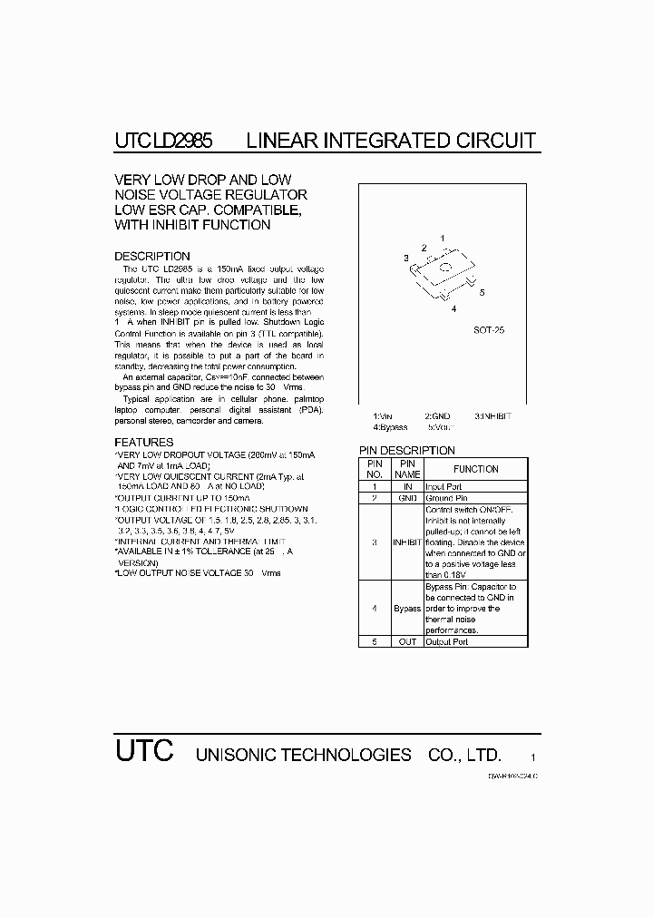 LD2985_1264171.PDF Datasheet Download --- IC-ON-LINE