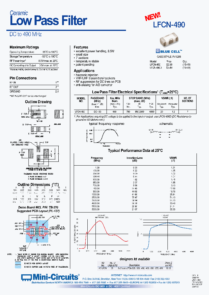 LFCN-490D_1264401.PDF Datasheet Download --- IC-ON-LINE