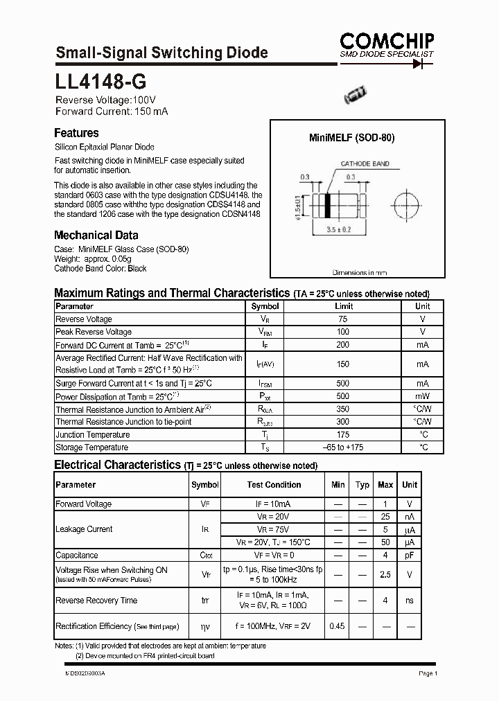LL4148-G_1264782.PDF Datasheet Download --- IC-ON-LINE