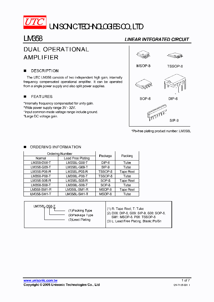 LM358-D08-T_748322.PDF Datasheet Download --- IC-ON-LINE