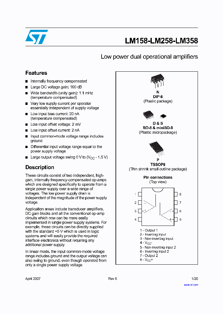 LM358YPT_1265555.PDF Datasheet Download --- IC-ON-LINE