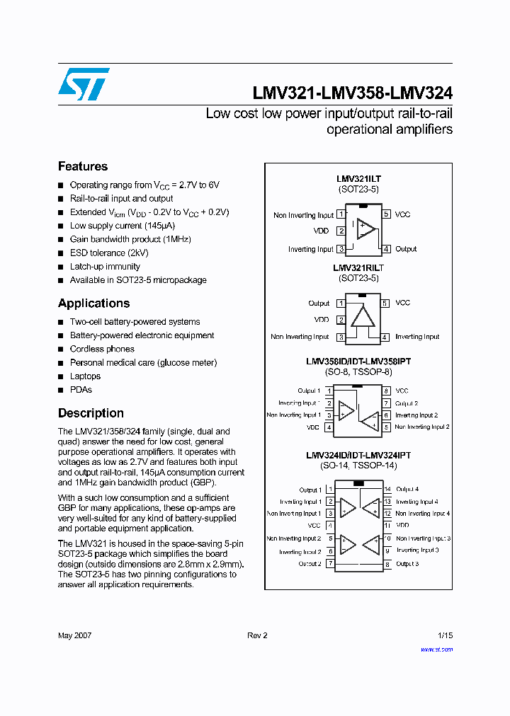 LMV321_1170888.PDF Datasheet Download --- IC-ON-LINE