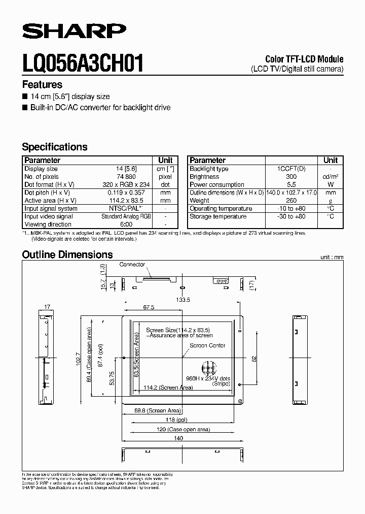 LQ056A3CH01_1267088.PDF Datasheet Download --- IC-ON-LINE