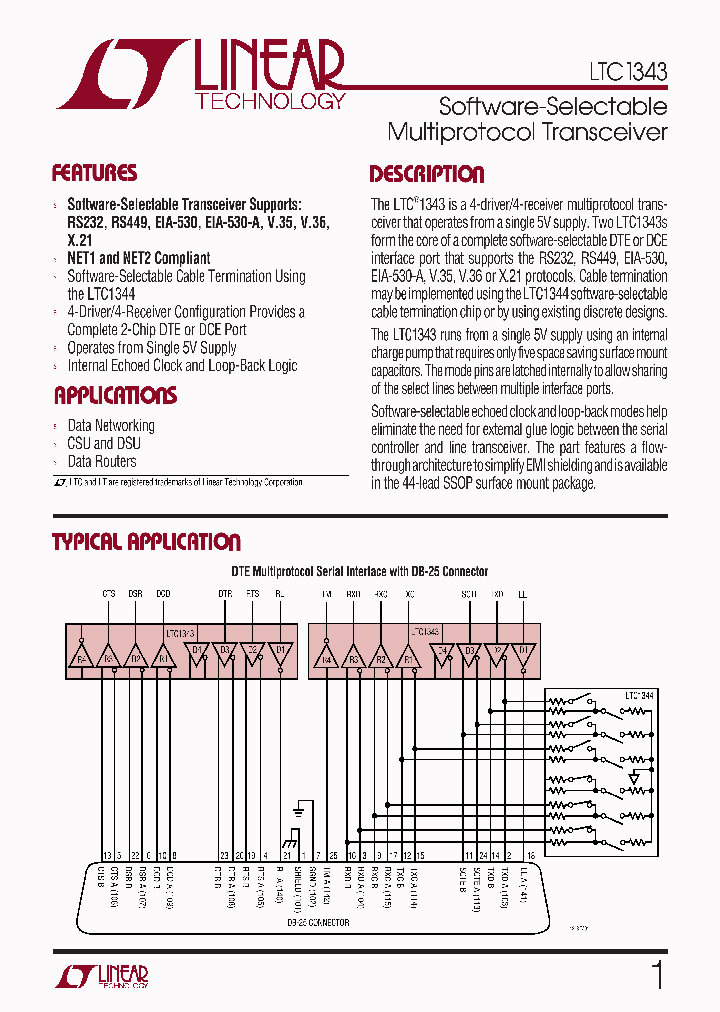 LTC1343CGW_1059395.PDF Datasheet Download --- IC-ON-LINE