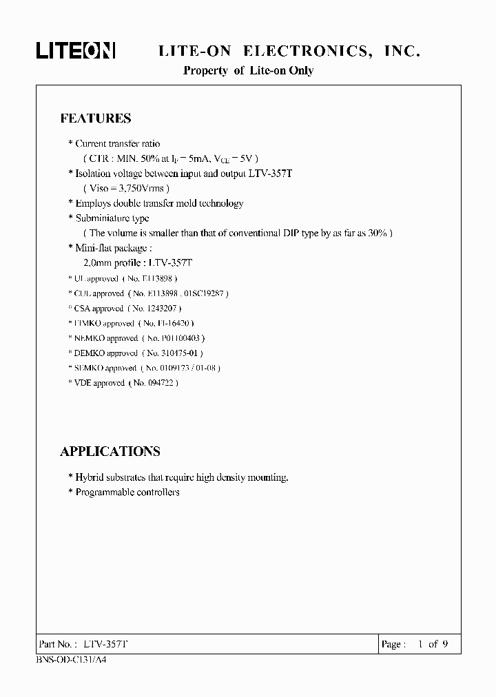 LTV-357T_1268428.PDF Datasheet Download --- IC-ON-LINE