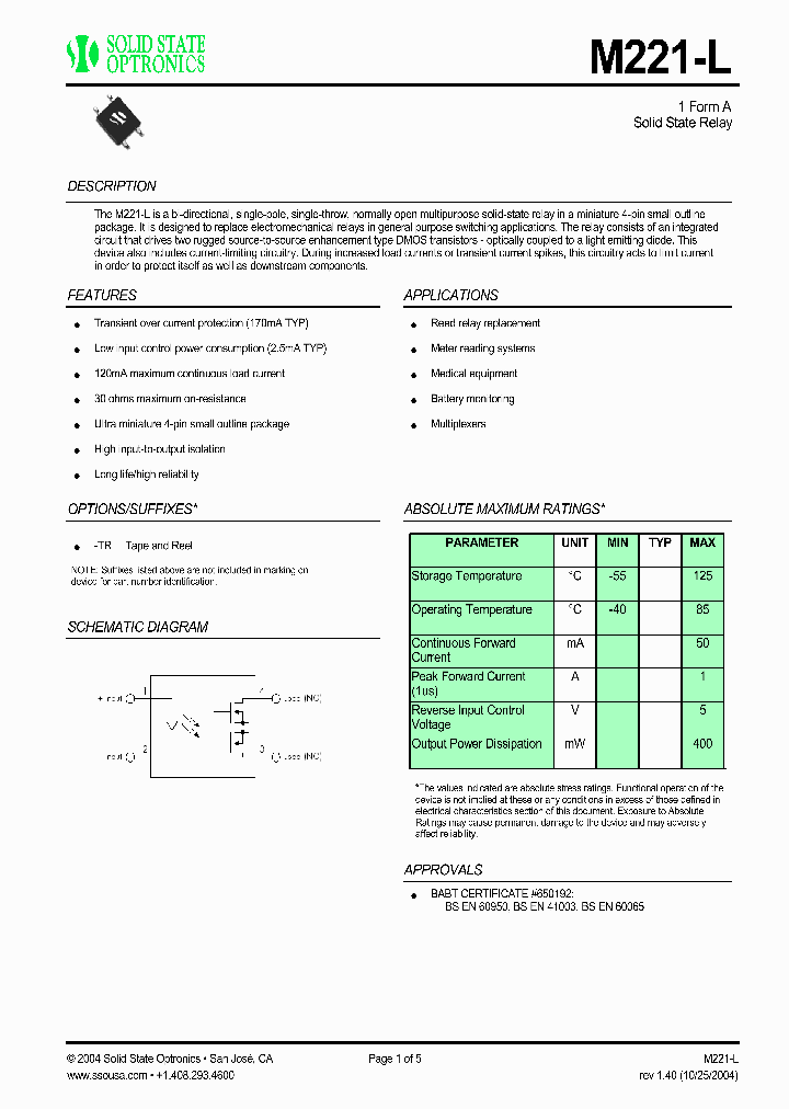 M221-L_1269049.PDF Datasheet Download --- IC-ON-LINE