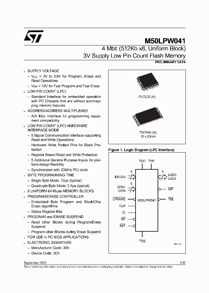 M50LPW041N1T_1269757.PDF Datasheet Download --- IC-ON-LINE