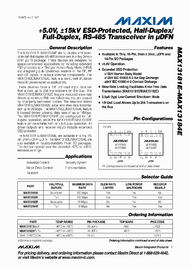 MAX13181E_1135712.PDF Datasheet Download --- IC-ON-LINE