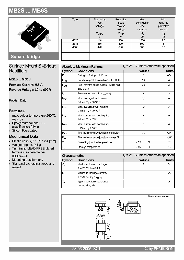 MB6S_1274570.PDF Datasheet Download --- IC-ON-LINE