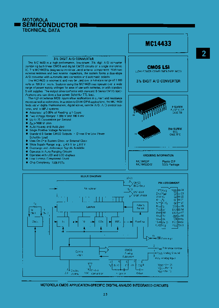 MC14433_608177.PDF Datasheet Download --- IC-ON-LINE
