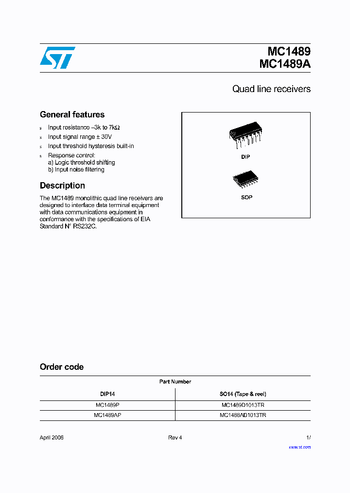 MC1488AD1013TR_948414.PDF Datasheet Download --- IC-ON-LINE