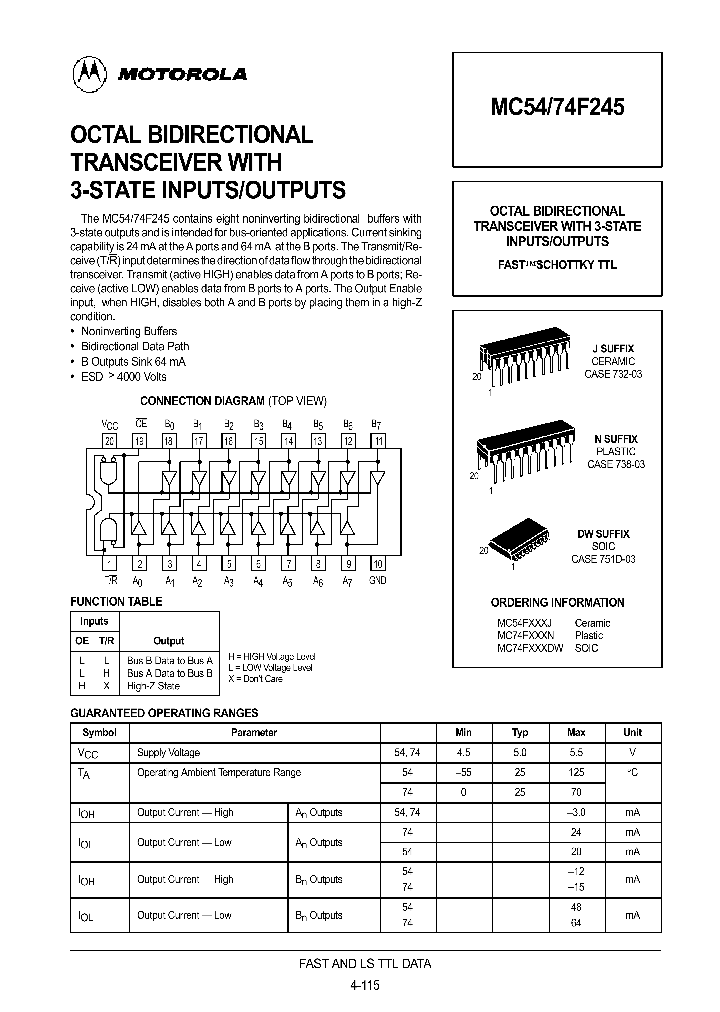 MC74F245_698003.PDF Datasheet Download --- IC-ON-LINE