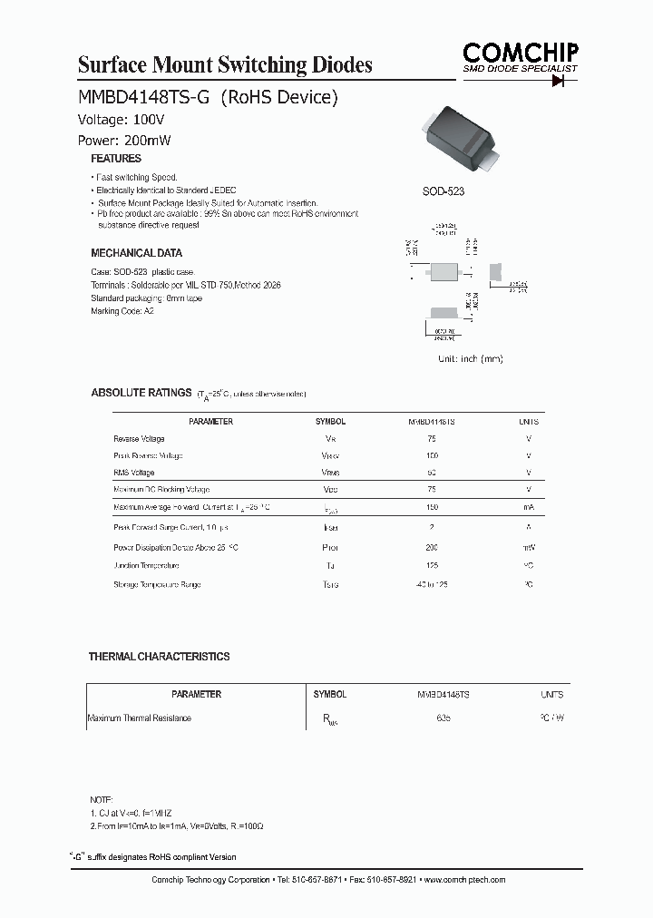 MMBD4148TS-G_1281111.PDF Datasheet Download --- IC-ON-LINE