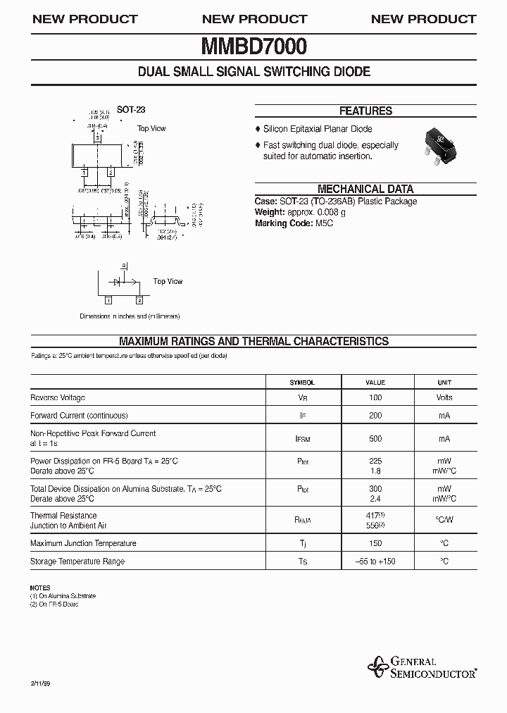 MMBD7000_1093060.PDF Datasheet Download --- IC-ON-LINE