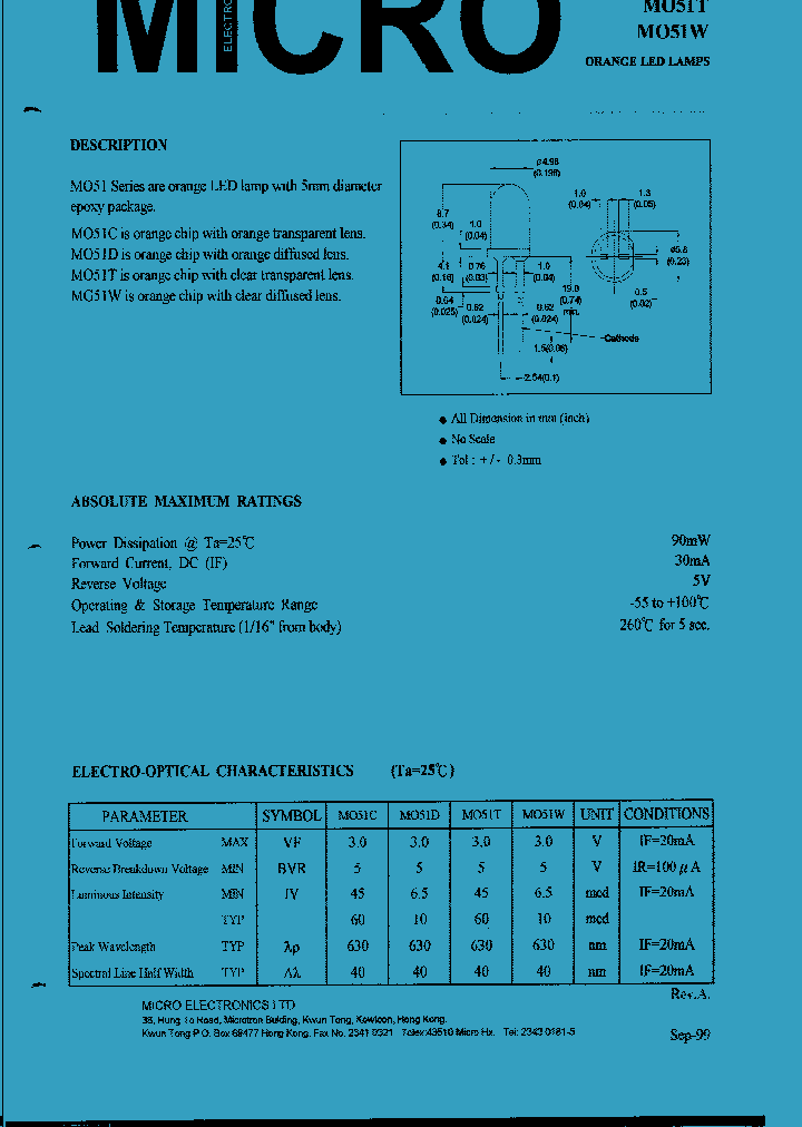 MO51W_1282095.PDF Datasheet Download --- IC-ON-LINE