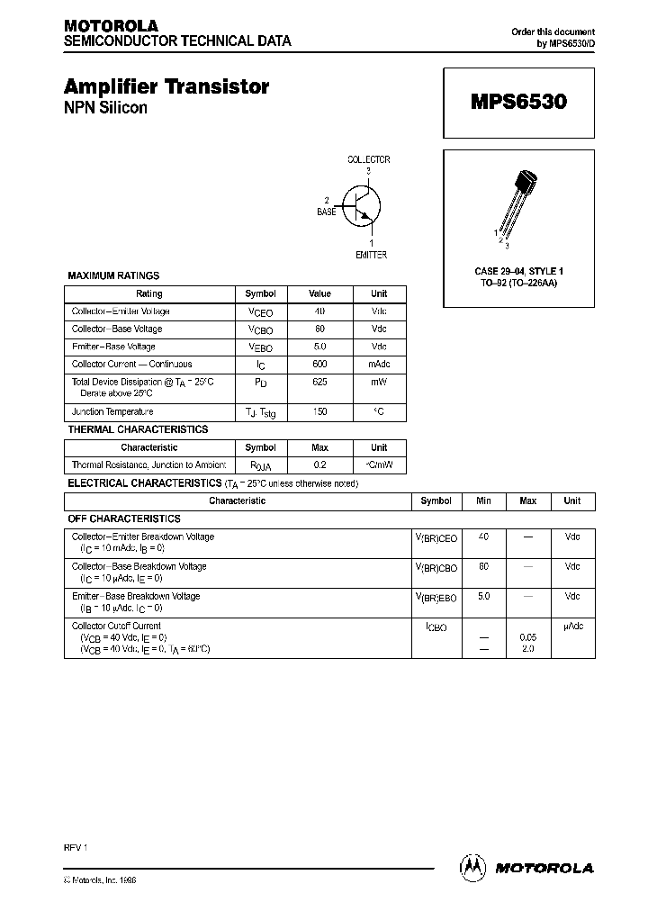 MPS6530_1282710.PDF Datasheet Download --- IC-ON-LINE