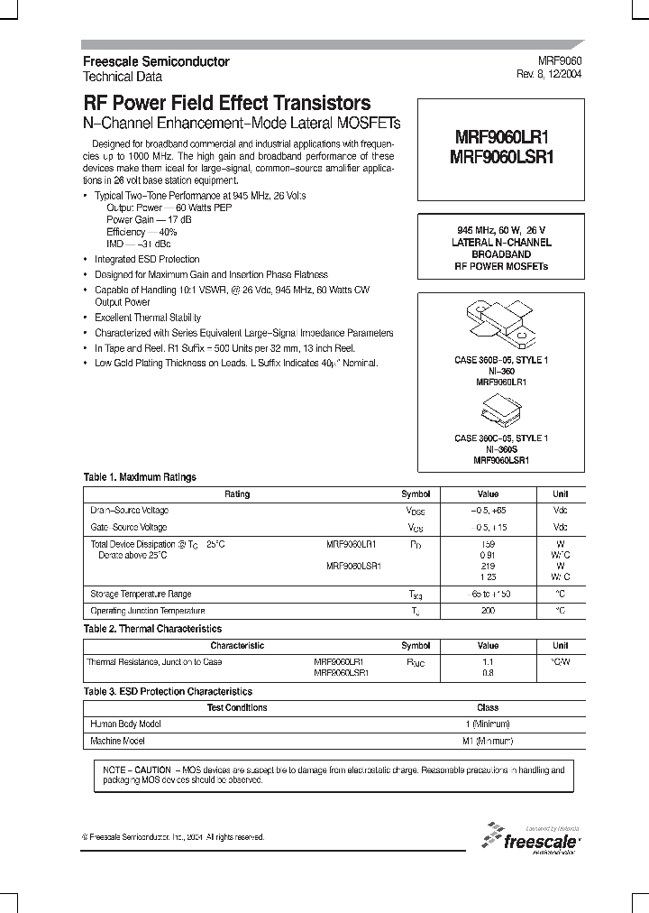 MRF9060_1153165.PDF Datasheet Download --- IC-ON-LINE